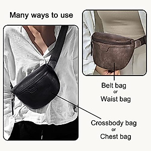 CLUCI Fanny Pack for Women Men Fashion Belt Bag Vegan Leather Waist Bag Crossbody with Adjustable Strap