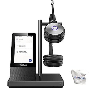 Global Teck Worldwide GTW Yealink WH66 Duo Stereo Teams Certified DECT Headset, Connects to Deskphone, PC/Mac, Softphones - Works with Teams, Zoom, RingCentral, 8x8, Vonage, with Microfiber Included