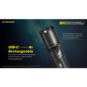 Nitecore MH11 Rechargeable Flashlight, 1000 Lumen LED EDC Compact Pocket Light with LumenTac Organizer