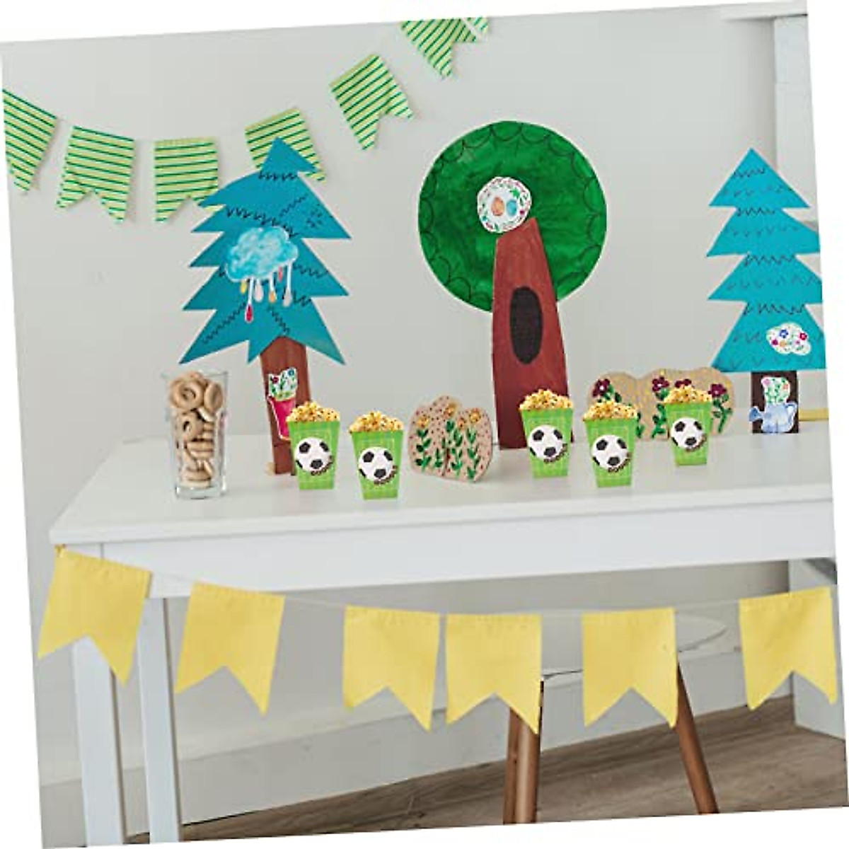 UPKOCH 30pcs Popcorn Boxes Popcorn Popcorn Paper Bag Disposable Dessert Cups Containers for Food Disposable Snack Containers Paper Popcorn Boxes Soccer Popcorn Buckets Candy Box Green