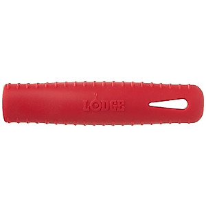Lodge Silicone Hot Handle Holder - Dishwasher Safe Hot Handle Holder Designed for Lodge Carbon Steel Pan Products - Reusable Heat Protection Up to 500° - Red