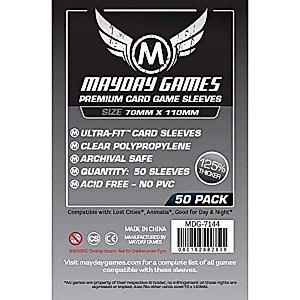 Mayday Games Lost Cities Sleeves (70x110mm) - 50 Premium Sleeves
