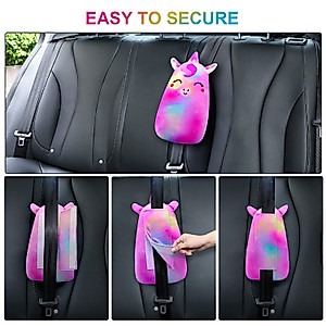 Car Pillow for Kids - Farcohy Seat Belt Cover for Kids Unicorn Seat Belt Pillow Kids Car Seatbelt Covers Seatbelt Cushion for Kids, Seat Strap Pillows Kids