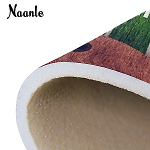 Naanle Sport Area Rug 3'x5', American Football Field and Ball Polyester Area Rug Mat for Living Dining Dorm Room Bedroom Home Decorative