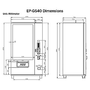 EPEX Beverage Vending Machine with Elevator Delivery Temp Control