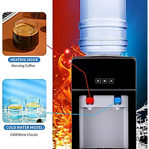 Top Loading Water Cooler Dispenser - 5 Gallon Hot & Cold Water, Child Safety Locker - 3 Temperature with Hot, Room & Cold Spouts, Suitable for Home Office