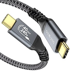 ULT-WIIQ USB4 Cable for Thunderbolt 4 Cable 40Gbps High Speed Data Transfer 240W PD 3.1 USB C to USB C Cable Fast Charging 8K/6K@60Hz USB 4 Cable for iPhone 15 Pro MacBook eGPU Docking GaN SSD 6.6FT