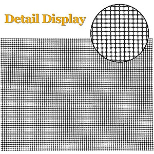 OSVINO Black Grill Mesh Mat 5 Pack Non-stick BBQ Grilling Sheet Liners 16"x12" Reusable Outdoor Barbecue Accessories Works on Gas Charcoal Electric Grill