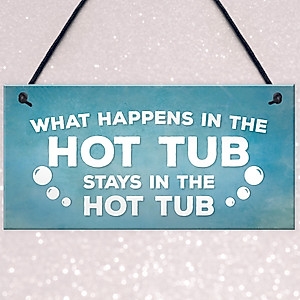 Hot Tub Novelty Funny Garden Hanging Wall Plaque Shed Jaccuzi Home Decor Sign