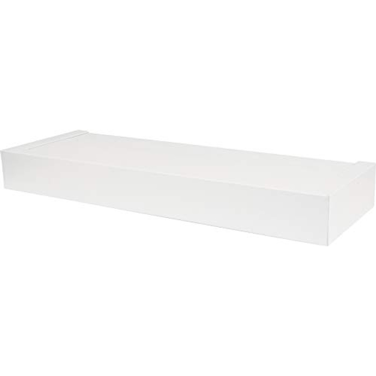 HIGH & MIGHTY 515601 Modern 18" Floating Shelf Holds up to 15lbs, Easy Tool-Free Dry Wall Installation, Flat, Retail Packaging, White