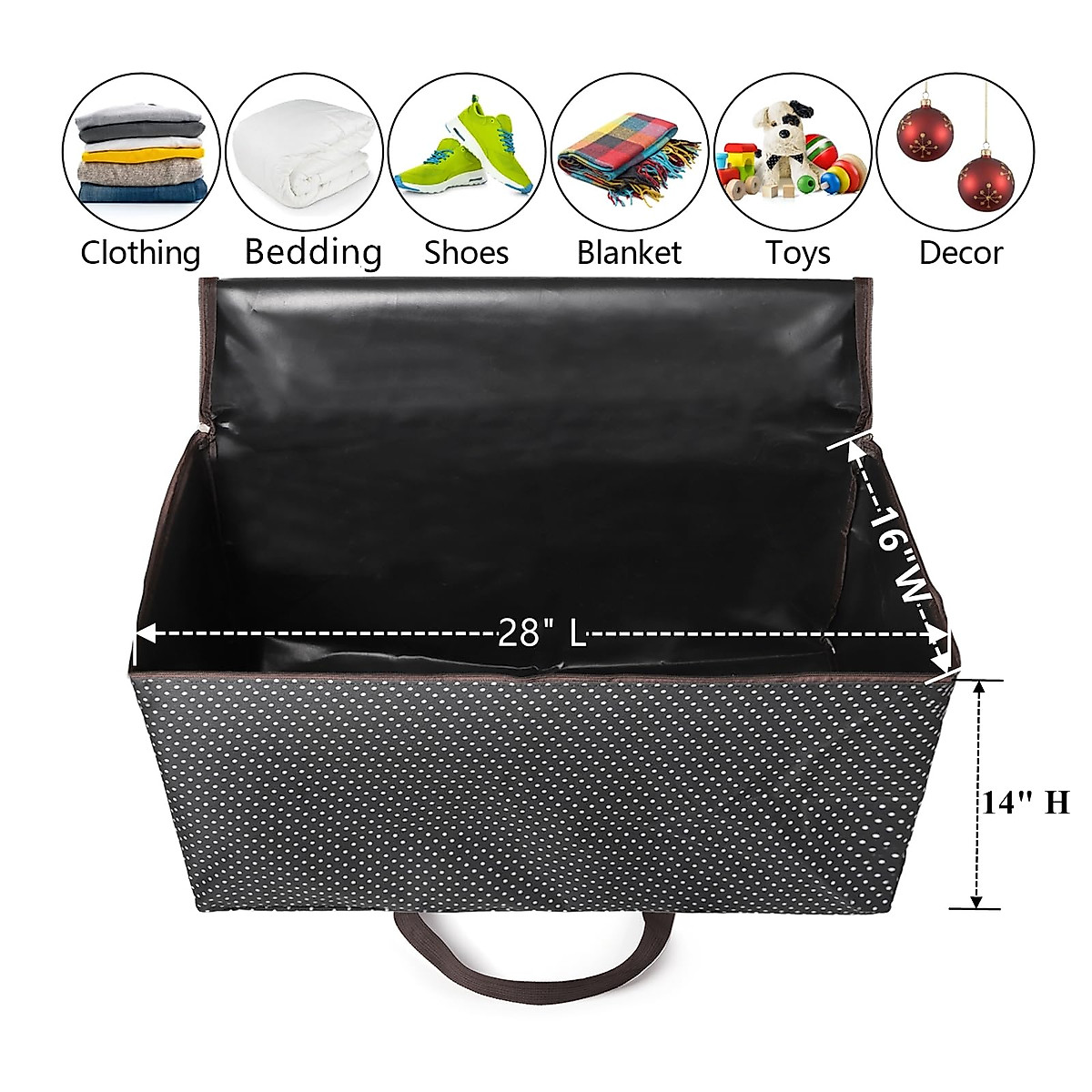 Yopay 3 Pack Extra Large Moving Bags, Heavy Duty Packing Tote Bags for Moving, Waterproof Strong Handle Zipper Clothes Storage Containers Bins for Camping and Travel, 28" L X 14" H X 16" D