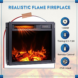 WLIVE Fireplace TV Stand for TVs up to 65 inch, Electric Fireplace TV Console with LED Lights, Modern TV Stand for Living Room, Entertainment Console with Glass Shelves, White