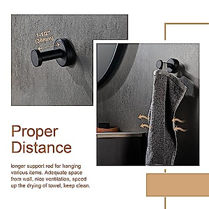 APLusee Matte Black Robe Towel Hook, Stainless Steel Modern Coat Hook, Utility Shower Towel Hanger for Bathroom Kitchen Home Storage