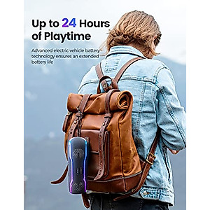 Portable Bluetooth Speaker, IPX7 Waterproof Wireless Speaker with Colorful Flashing Lights, 25W Super Bass with 24H Playtime, 100ft Bluetooth Range, TWS Pairing for Outdoor, Home, Party, Beach, Travel