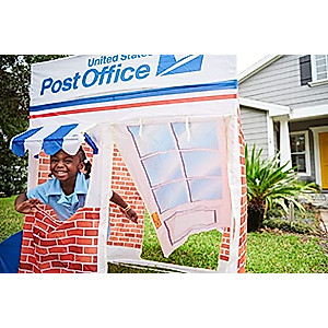 Kid Trax USPS Play Tent for Kids, Tent House for Kids, Large Front and Rear Openings, Mail Collection Box, Includes Carrying Case, Mail Truck or Carrier Accessory, Kids Play House, Post Office Toys