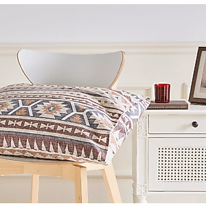 YuHeGuoJi Boho Aztec Duvet Cover King 100% Cotton Vintage Bohemian Duvet Cover 3 Pcs Set 1 Southwestern Triangle Patterned Duvet Cover with Zipper Ties 2 Pillowcases Tribal Geometric Bedding Set