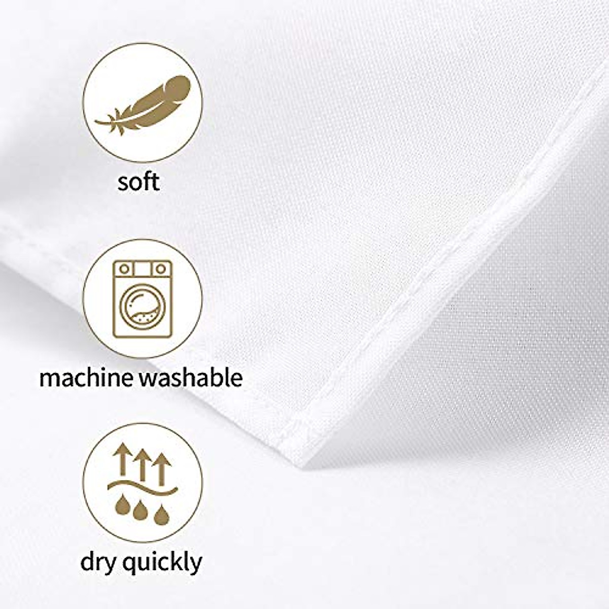 Ascoza 25pcs Polyester Cloth Napkins - 20 x 20 inch White Dinner Washable Napkins with Hemmed Edges for Restaurant/Wedding/Hotel(25,White)