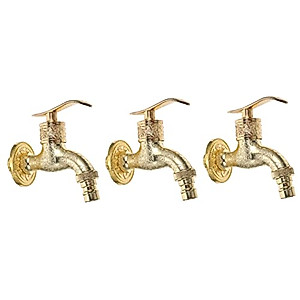 Faucet, 2 Pcs Antique Faucet Faucets for Bath Sinks Bathtub Faucet Wall Mount Bathtub Faucet Wall Mounted Water Bathroom Vanity Faucets Cold Sink Faucet Retro Kitchen Faucet V-intage Faucet (Color :