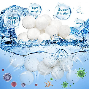 Moritakk 1.54lbs Pool Filter Ball for Sand Filter Pump for Above Ground Pool,Reusable Eco-Friendly Filter Balls Replace Pool Filter Sand (Equals 50 lbs Pool Filter Sand).…