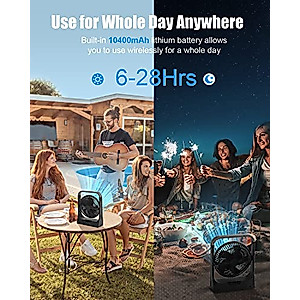FRIZCOL Portable Fan Rechargeable - 10400mAh Battery Operated Fan(28Hrs work time) - Personal USB Desk Fan - Battery Powered Fan use for Bedroom, Desk, Table, Office, Camping and Outdoor