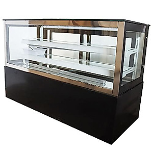 HayWHNKN 47inch Pastry Refrigerator Display Case Countertop with Humidification Function Bakery Display Case Cabinet Countertop Right Angle Back Door Three Layers 220V