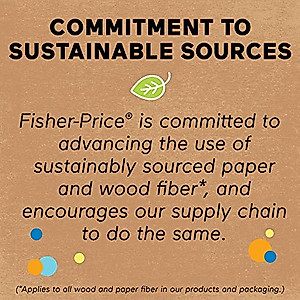 Fisher-Price Baby's First Blocks and Rock-a-Stack gift set, 2 plant-based toys for infants ages 6 months and older