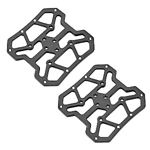 BORDSTRACT Clipless Platform Pedal Adapter, 1 Pair Aluminum Alloy Universal Pedal Platform Adapter, Compatible with SPD Cleats, for Road Bike, Mountain Bike(Black)