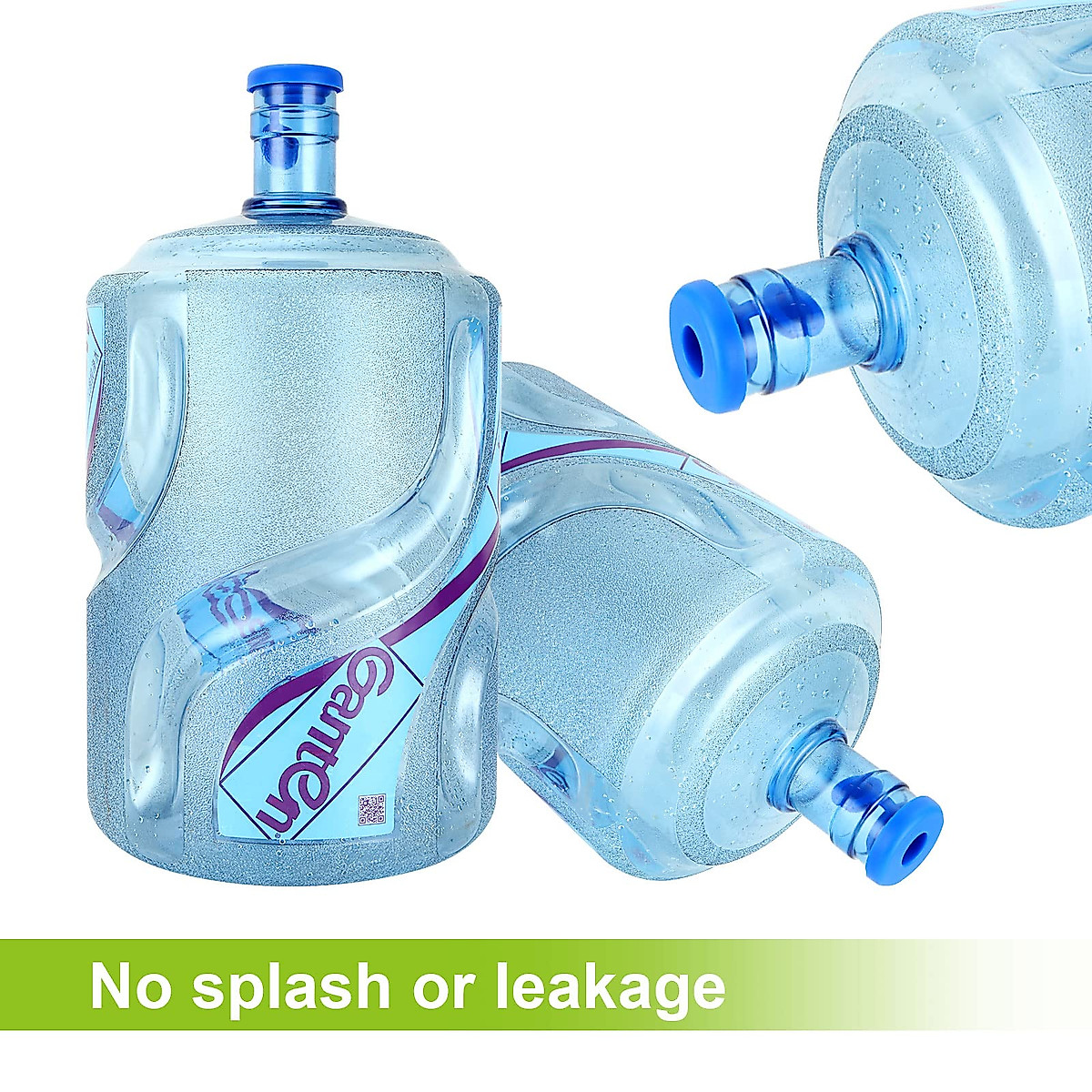 QTLCOHD 8 Pack 5 Gallon Water Jug Cap Reusable 5 Gal Water Jug Caps Silicone Water Bottle Caps Water Jug Cover Replacement No Spill for 55mm Standard/Screw/Crown Bottle Water Dispenser Caps