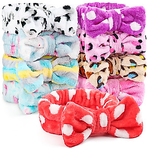 Teenitor Spa Headbands - 9Pcs Cute Bow Headbands for Women, Skincare and Makeup, Washing Face