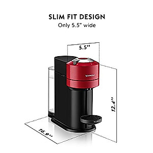 Nespresso Vertuo Next Coffee and Espresso Machine by Breville with Milk Frother, 1.1 liters, Cherry