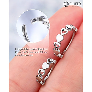 OUFER 16G Helix Earring Hoops, 316L Stainless Steel Helix Piercing Jewelry, Heart-Shaped Design Cartilage Earrings, Conch Daith Lobe Piercing Jewelry For Women And Men-10MM