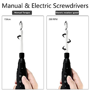 Precision Electric Screwdriver, 13 in 1 USB Rechargeable Screwdriver Set, Auto & Manual Modes, Cordless Power Repair Tool Kit with LED Lights, Portable Repair Tools for Phone, Camera, Laptop, Clock