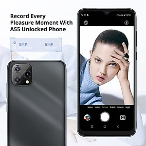 Blackview Unlocked Cell Phone A55, 4G Dual SIM Unlocked Phones, 3GB+16GB/SD 128GB Smart Phone Unlocked, Face ID, 3 Card Slots, 4780mAh, 6.5" HD+ Android Phone, AT&T, Cricket, T Mobile Phones Unlocked