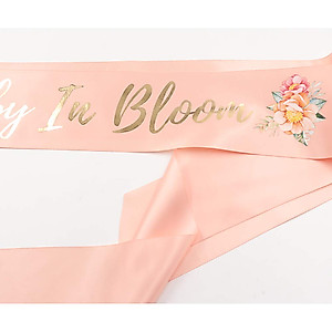 Baby in Bloom Sash & Wrist Corsage Kit - Blush Peach Baby Shower Sash Baby Shower Favors New Mom Gifts