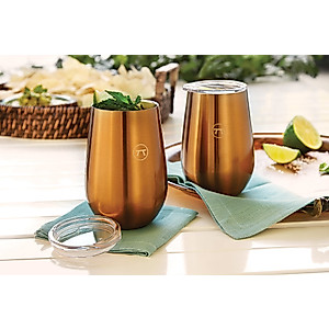 Outset, 2 Count (Pack of 1), Copper Double Wall Drink Tumbler