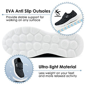 Ablanczoom Women's Fashion Sneakers Tennis Shoes-Womens Comfort Lightweight Slip On Sneaker Breathable Mesh Casual Walking Shoes Black