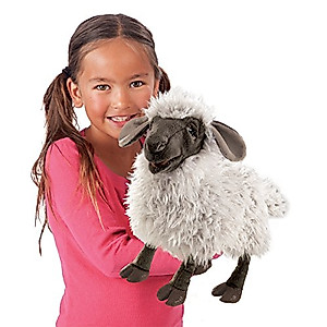 Folkmanis Bleating Sheep Hand Puppet Plush, Gray/Multicolor