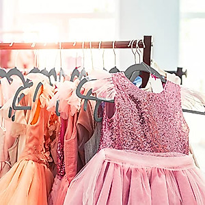 Sawysine 100 Pcs Baby Hangers for Closet Kids Clothes Hangers Children Velvet Non Slip Hangers Space Saving Infant Hangers Nursery Newborn Toddler Hangers for Boys Girls, 11.42x7.48 Inch