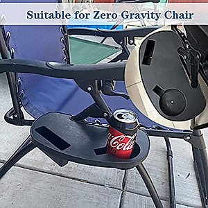 Zero Gravity Chair Cup Holder Set of 2, Durable Zero Gravity Chair Tray, Zero Gravity Lounge Beach Recliner Chair with Mobile Phone Slot, Cup Holder Slot, Zero Gravity Clip On Tray/ Table