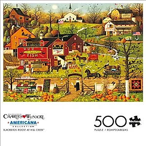 Buffalo Games - Charles Wysocki - Blackbirds Roost at Mill Creek - 500 Piece Jigsaw Puzzle for Adults -Challenging Puzzle Perfect for Game Nights - Finished Size is 21.25 x 15.00