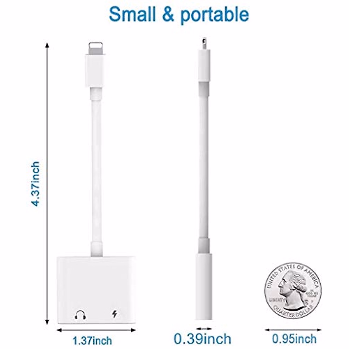 [Apple MFi Certified] 2 Pack Headphone Adapter for iPhone Charger,3.5 mm Headphone Jack Aux Dongle Charger & Audio Cable for iPhone 11/11 Pro/X/XS/XR/8/7 Support All iOS System
