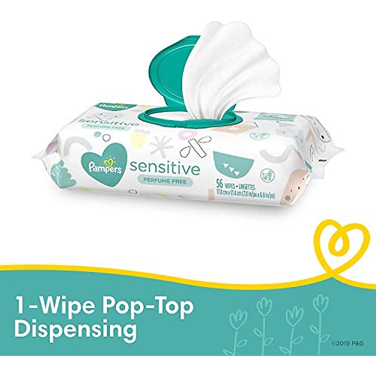 Pampers Swaddlers Disposable Baby Diapers Size 1, 2 Month Supply (2 x 198 Count) with Sensitive Water Based Baby Wipes, 12X Pop-Top Packs (864 Count)