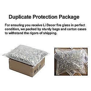 Li Decor 10 Pound Fire Glass Diamonds 1 Inch Fire Pit Glass Fire Glass Rocks for Gas Fireplace Margarita Azure Luster Blue