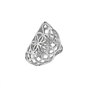 Dabble Big Seed of Life Ring Sterling Silver 925 Sizes Us 7 8 9 Sacred Geometry Flower of Life Yoga jewelry (9) (7)