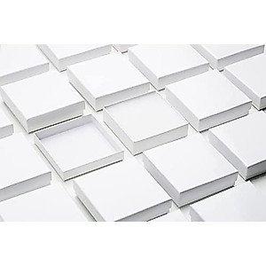 Magicool 40 Pack 3.5x3.5x1 Inch Cardboard Jewelry Boxes,Used for Necklaces,Bracelets,Earrings,Jewelry,Small Gift Packaging,Jewelry Gift Boxes with Lids and Filled with Cotton(White)