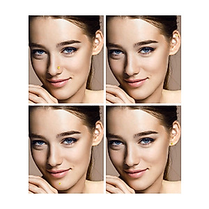 Sumind Nose Studs 16G tragus piercing jewelry Tragus Earrings Lip Rings Diamond Crystal Stainless Steel Labret Bars Body Piercing Jewelry, 6 Designs(Gold)