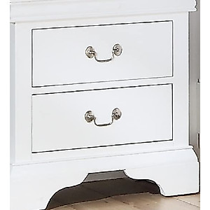 Petfu Modern Nightstand with 2 Drawers Solid Wood Bed Side Table End Table with Storage Classical Nightstand for Bedroom Living Room,White