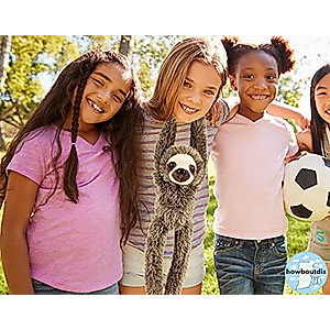 HOWBOUTDIS 20 inch Brown Hanging Sloth - Stuffed Animal - Ultra Soft Plush - Hands and Feet Connect - Realistic Design - Great Gift or Prize