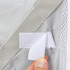 HONEY JOY Baby Travel Crib, Portable Pack and Play Travel Bassinet with Carry Bag, Lightweight Baby Playpen w/Washable Mattress, Side Zipper Door, Large Foldable Play-Yard for Infant Boy Girl (Sliver)