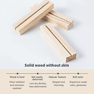 OLYCRAFT 20pcs Wood Place Card Holders 3.5mm Slot Wood Sign Holders Table Number Stand Table Number Holders for Wedding Party Events Decoration Double Side Display Mini Blackboard - 3.9x0.9x0.5 inch